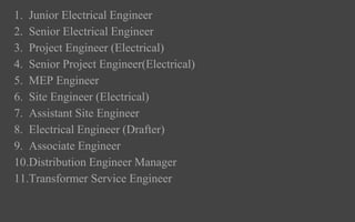 Job opportunities for electrical engineer presentation | PPTX