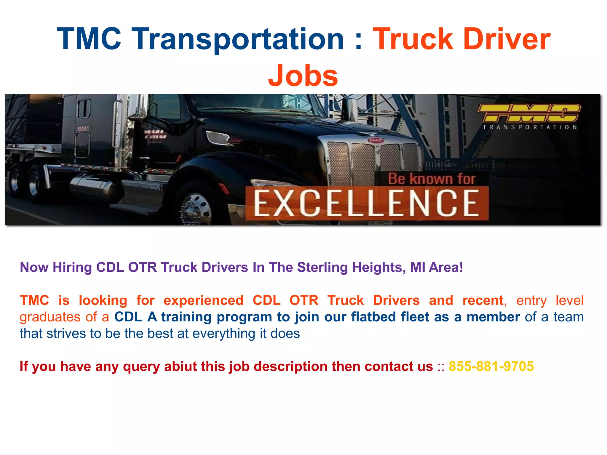 Job opportunities for truck drivers | PPTX