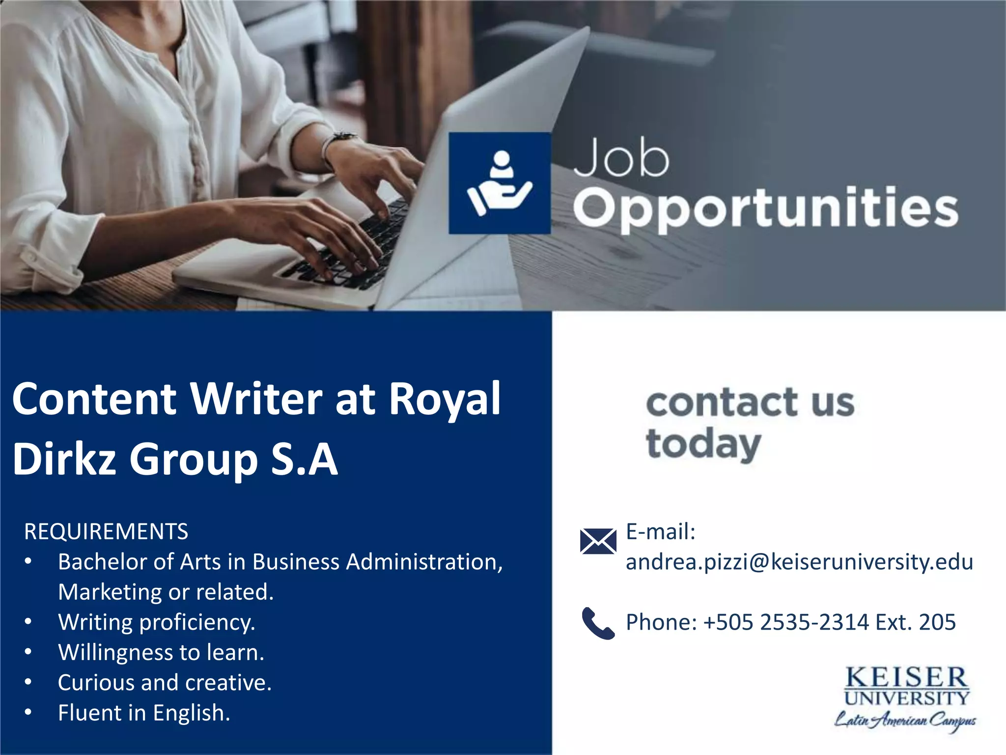 Job Opportunity Template Content Writer.pptx