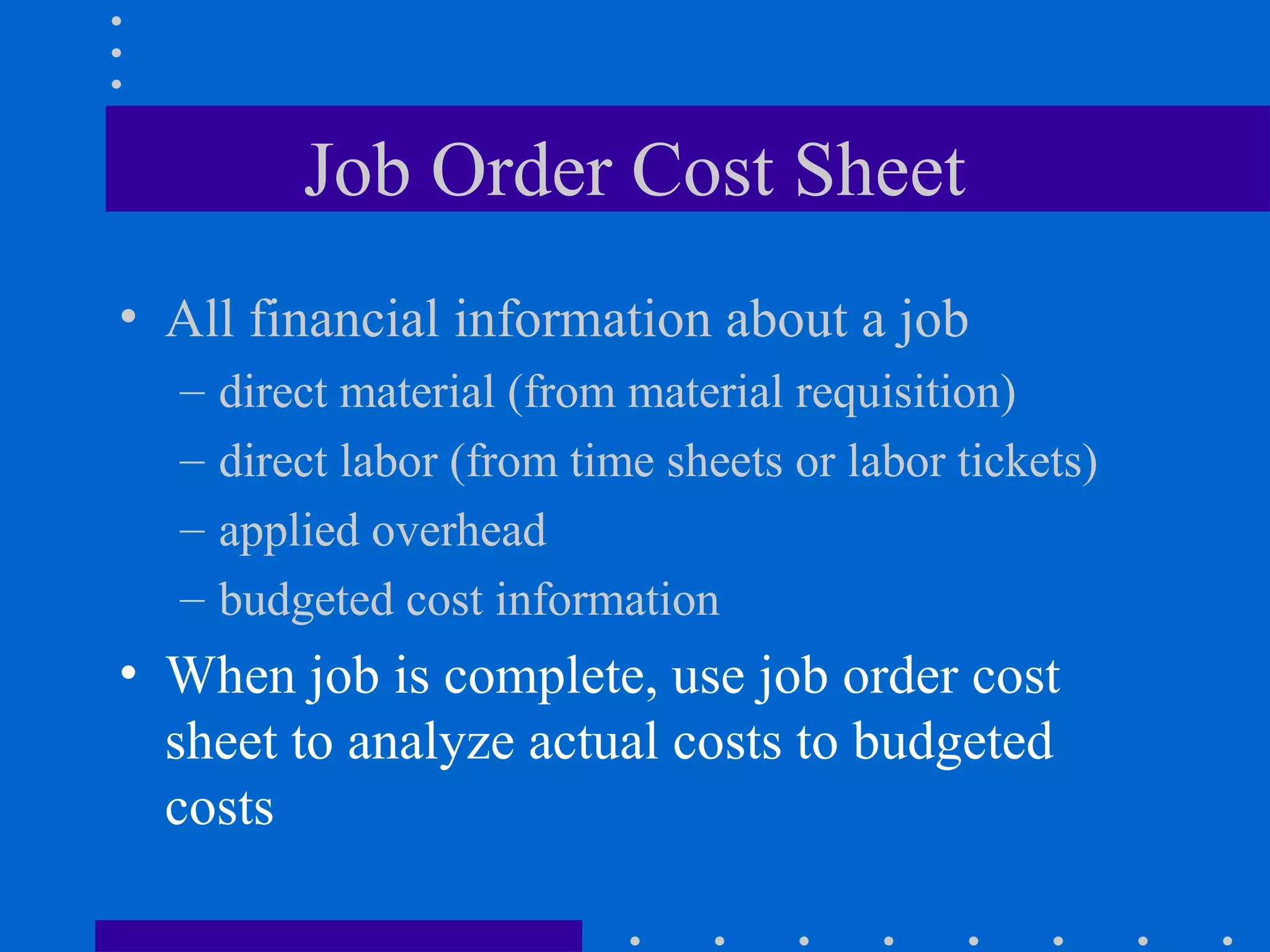 Job order costing | PPT