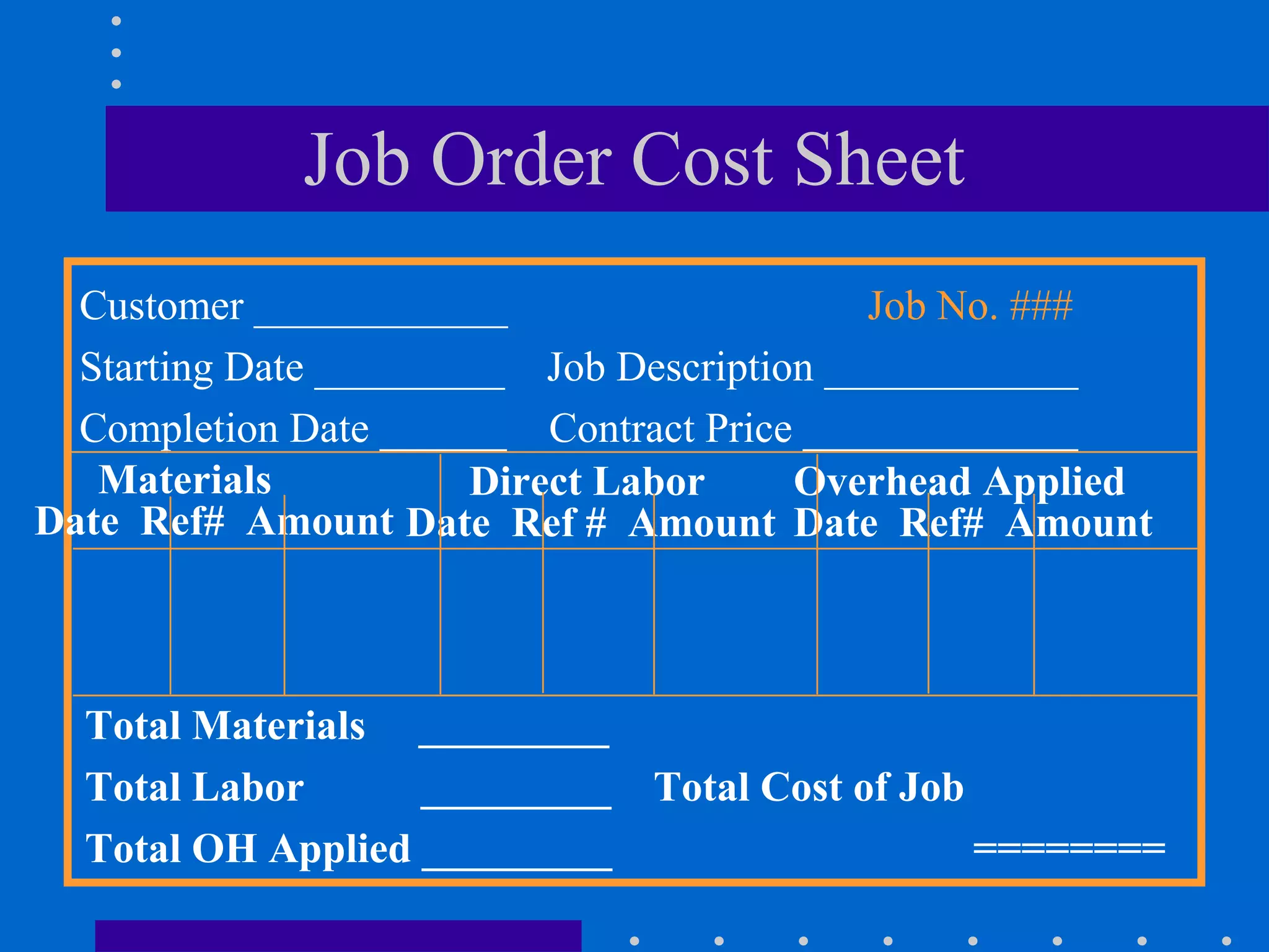 Job order costing | PPT