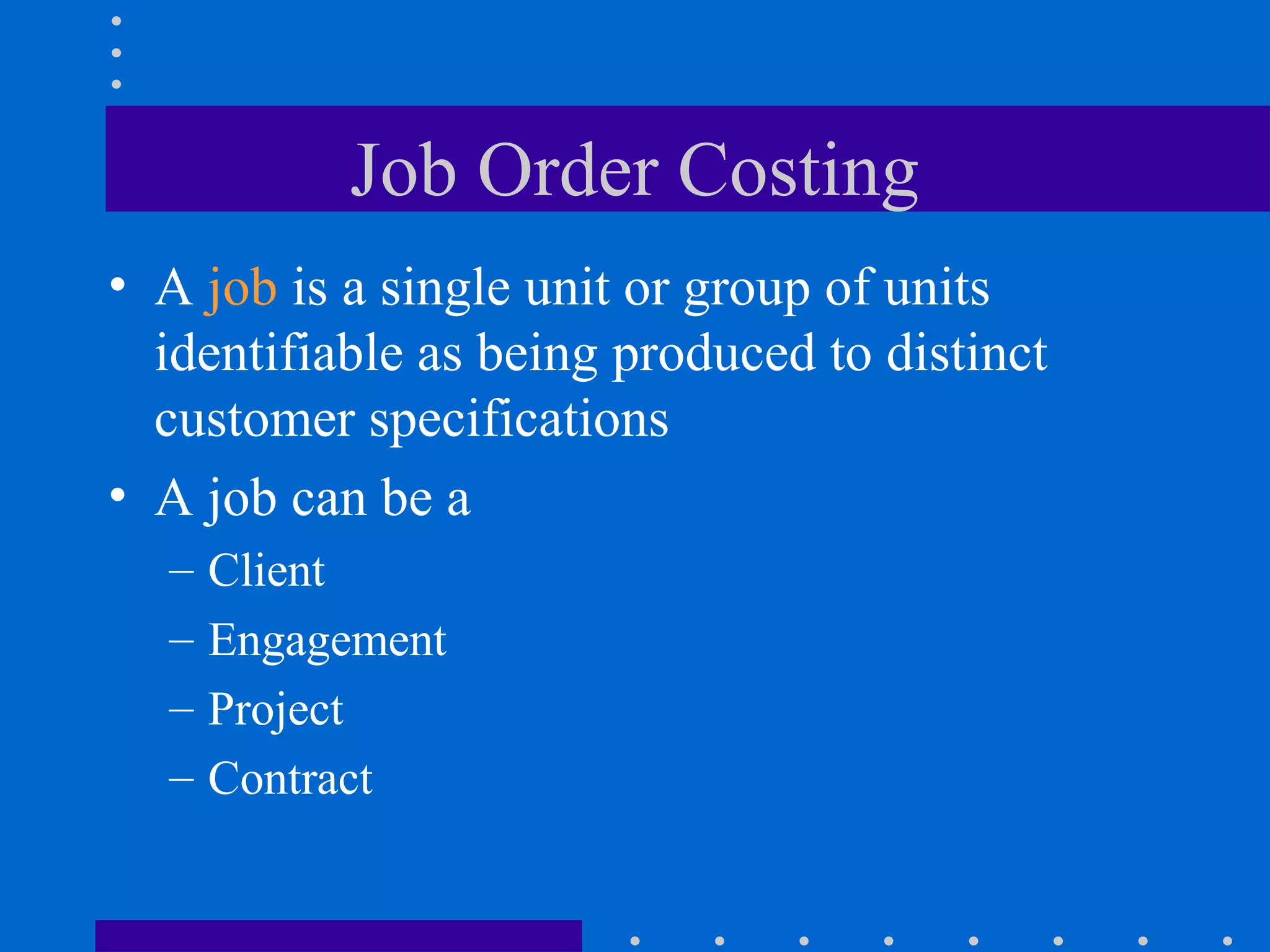 Job order costing | PPT