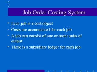Job order costing | PPT