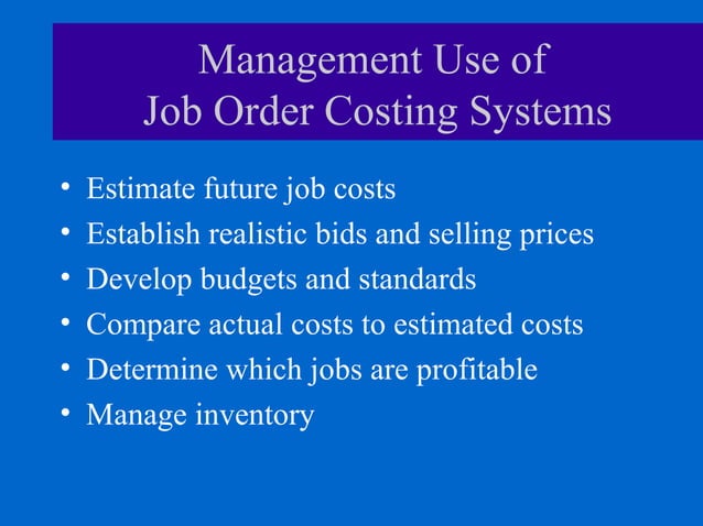 Job order costing | PPT
