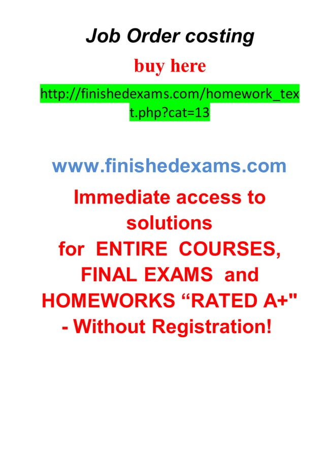 Job order costing | PDF