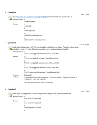 Job order costing quiz | PPTX