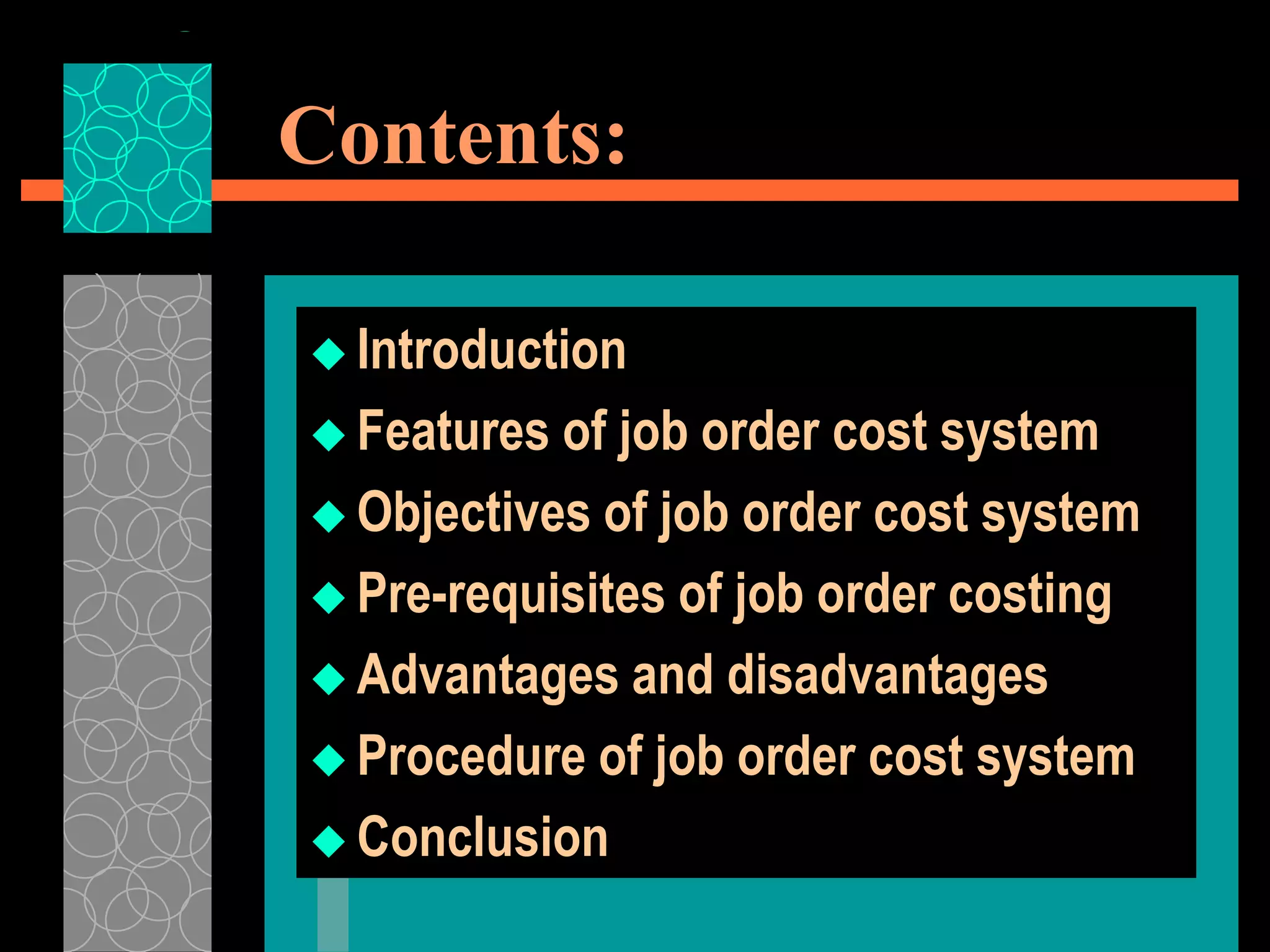 Job Order Cost System Ppt