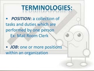 Job organization and information ( job analysis ) | PPTX