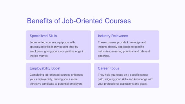 Job Oriented Courses - 100% Placement guaranteed | PPT