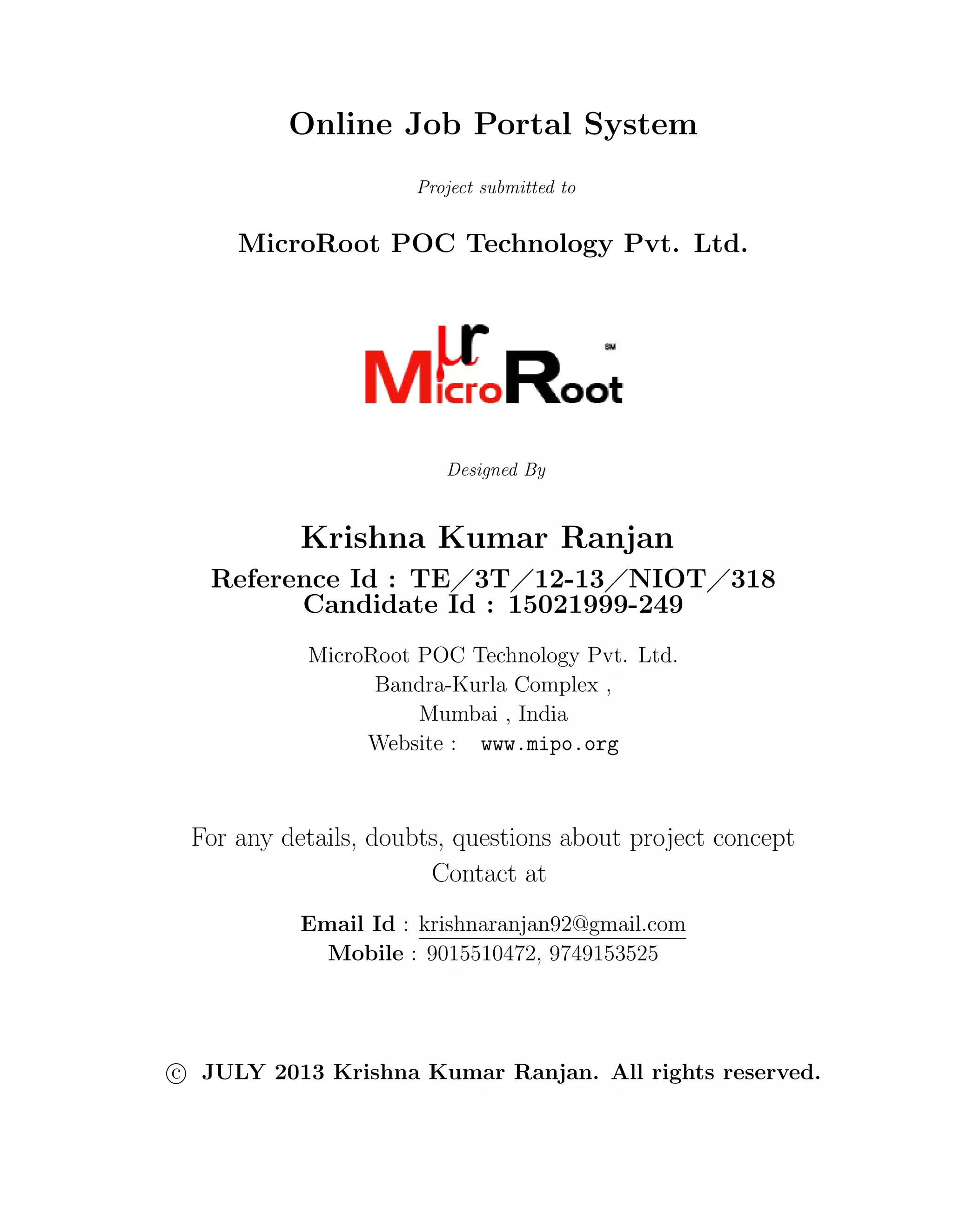 online job portal system | PDF