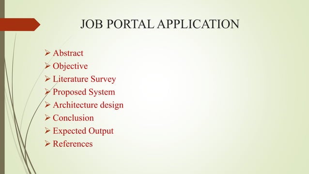 Job portal Application | PPTX