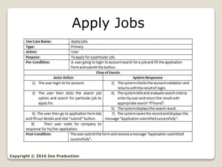 Online Job Portal (UML Diagrams) | PPTX