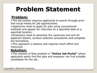 Online Job Portal (UML Diagrams) | PPTX