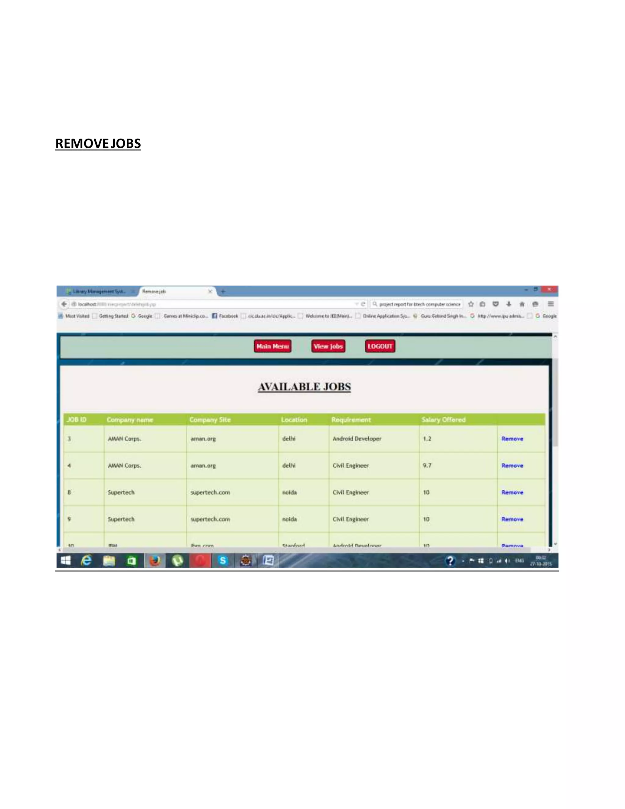Job portal project documentary | DOCX