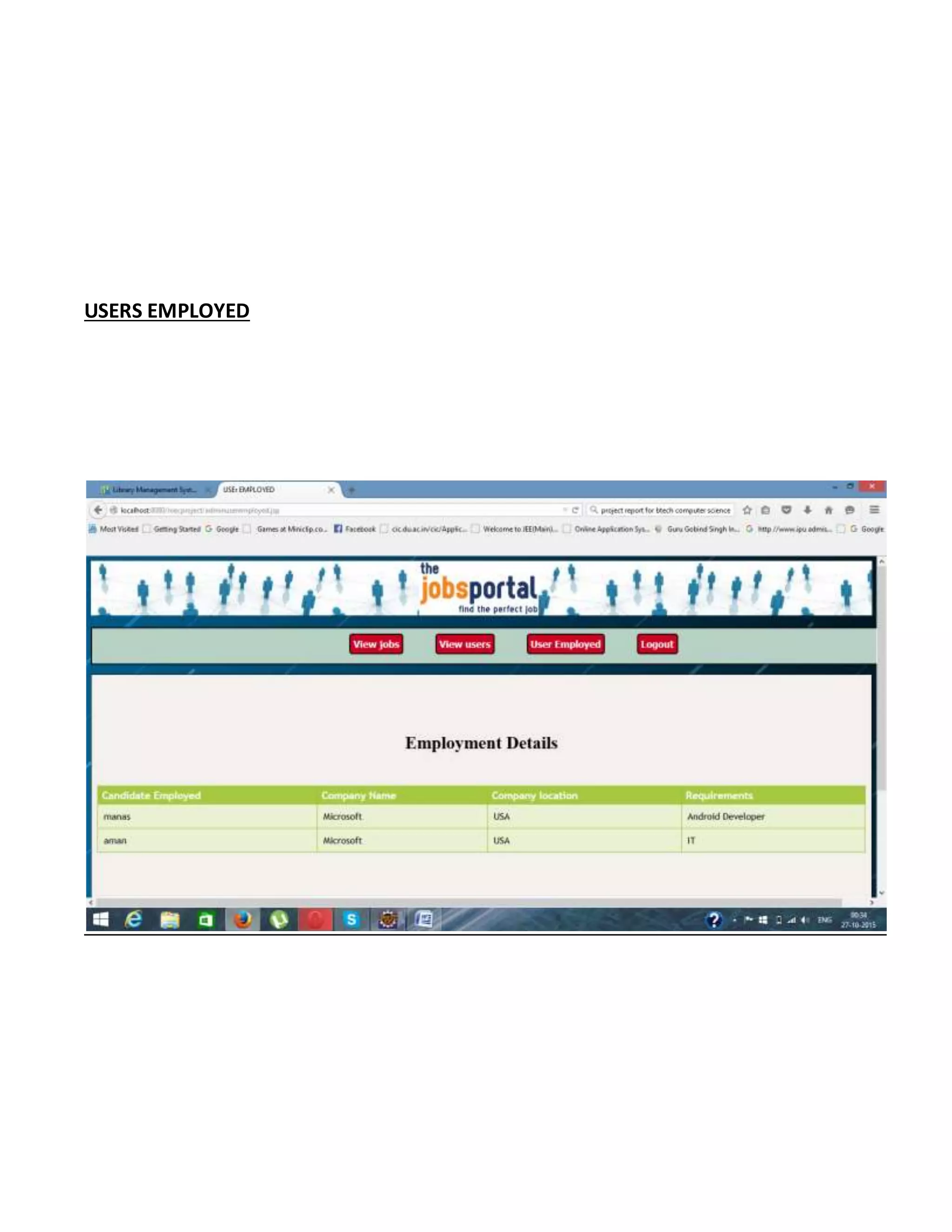 Job portal project documentary | DOCX