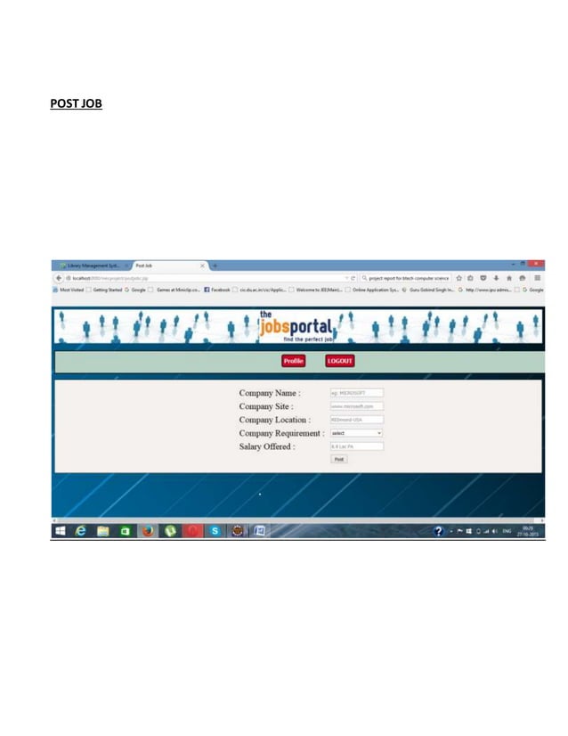Job portal project documentary | DOCX