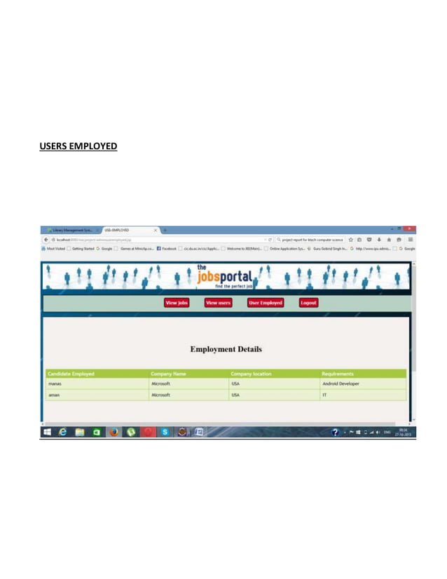 Job portal project documentary | DOCX