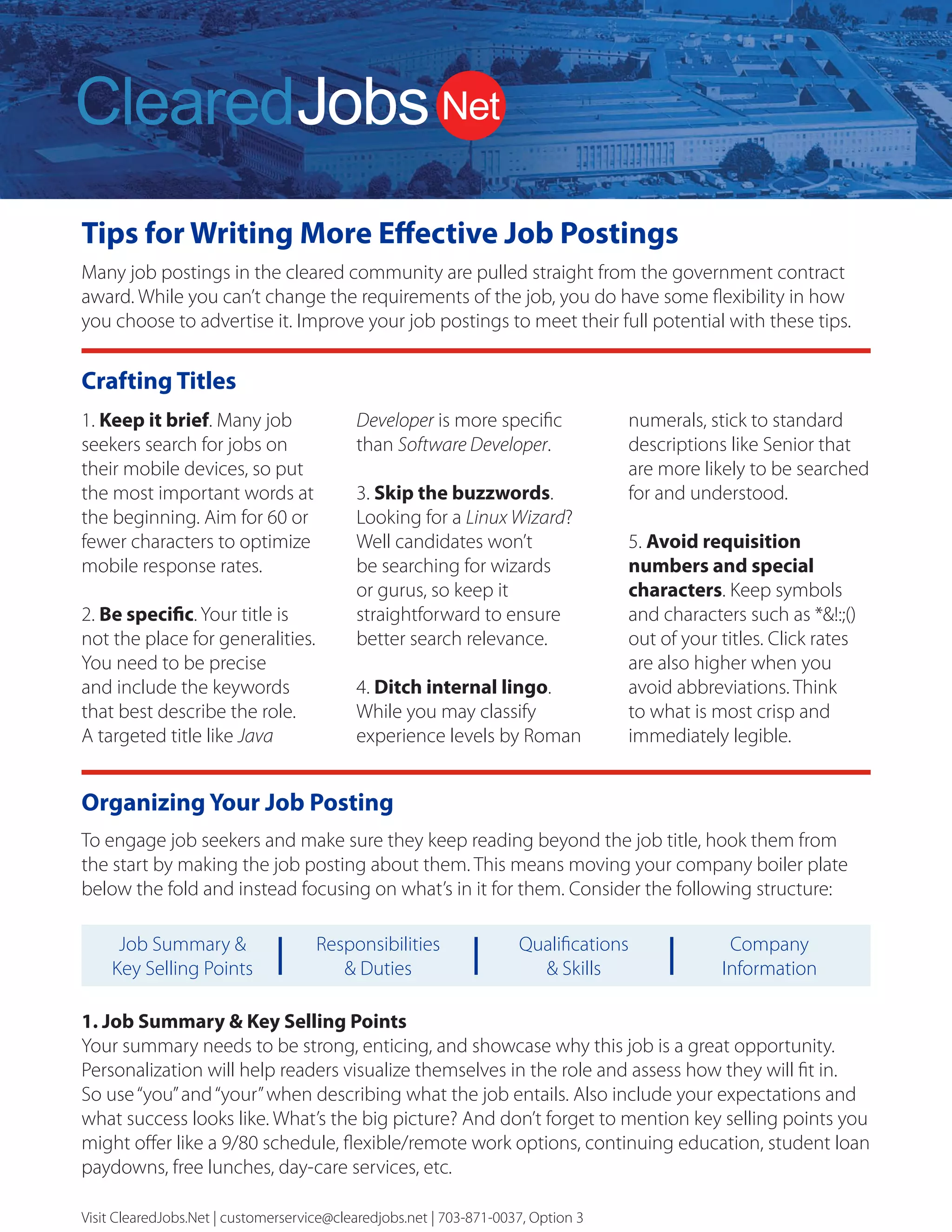 Tips for Writing More Effective Job Postings | PDF