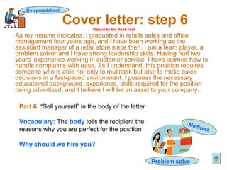 Job preparation cover letter | PPT