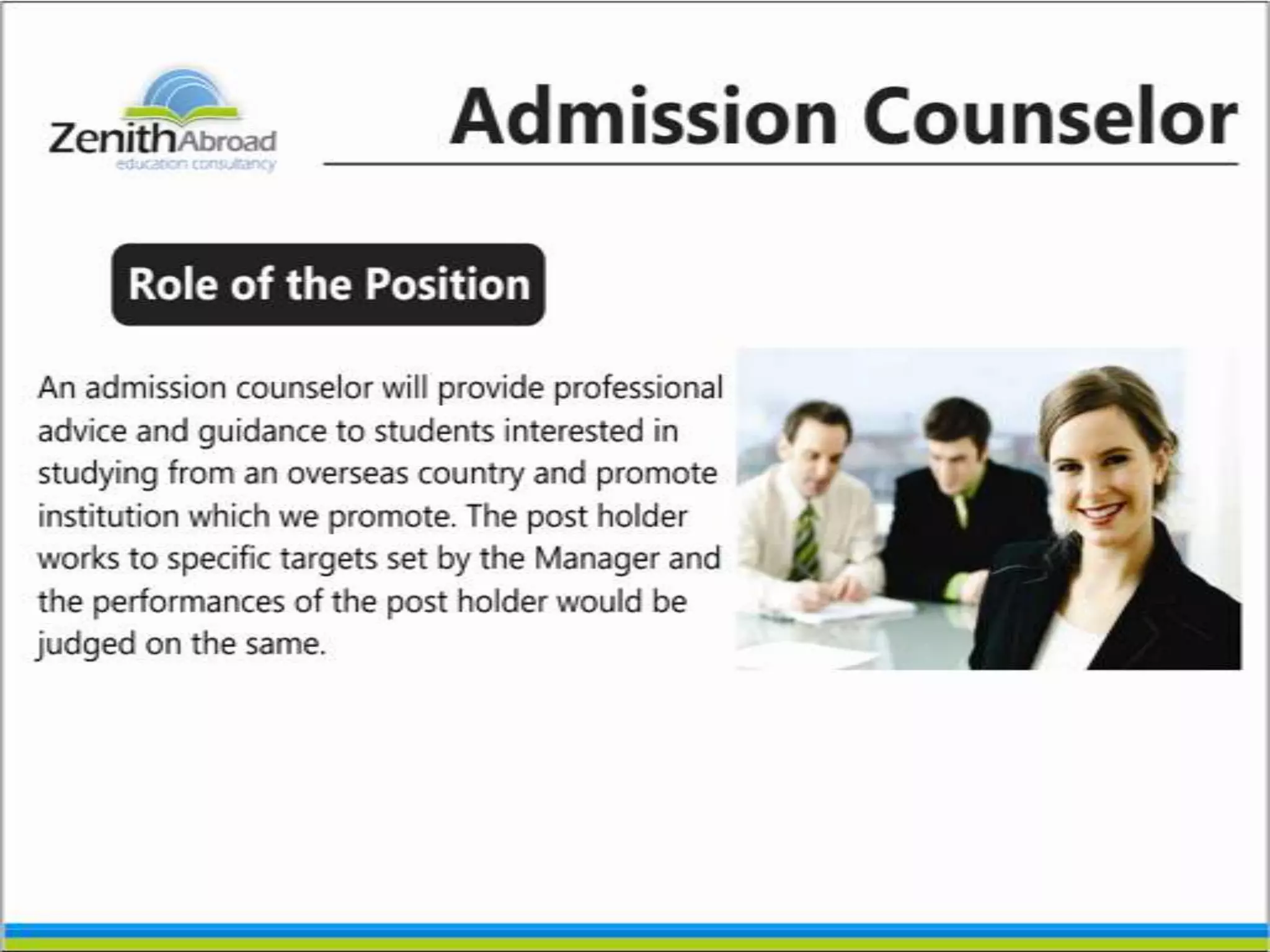 Admission Counselor Job profile | PPTX