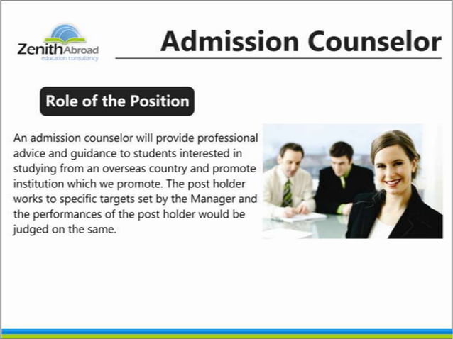 Admission Counselor Job profile | PPTX | Resume Writing and Advice ...
