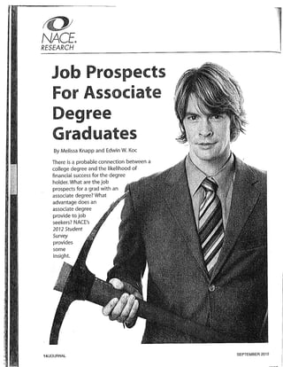 Job prospects for asso degree grads 2012 | PDF
