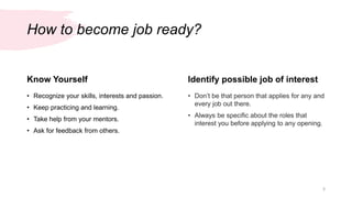 Job readiness | PPTX | Resume Writing and Advice | Job Search