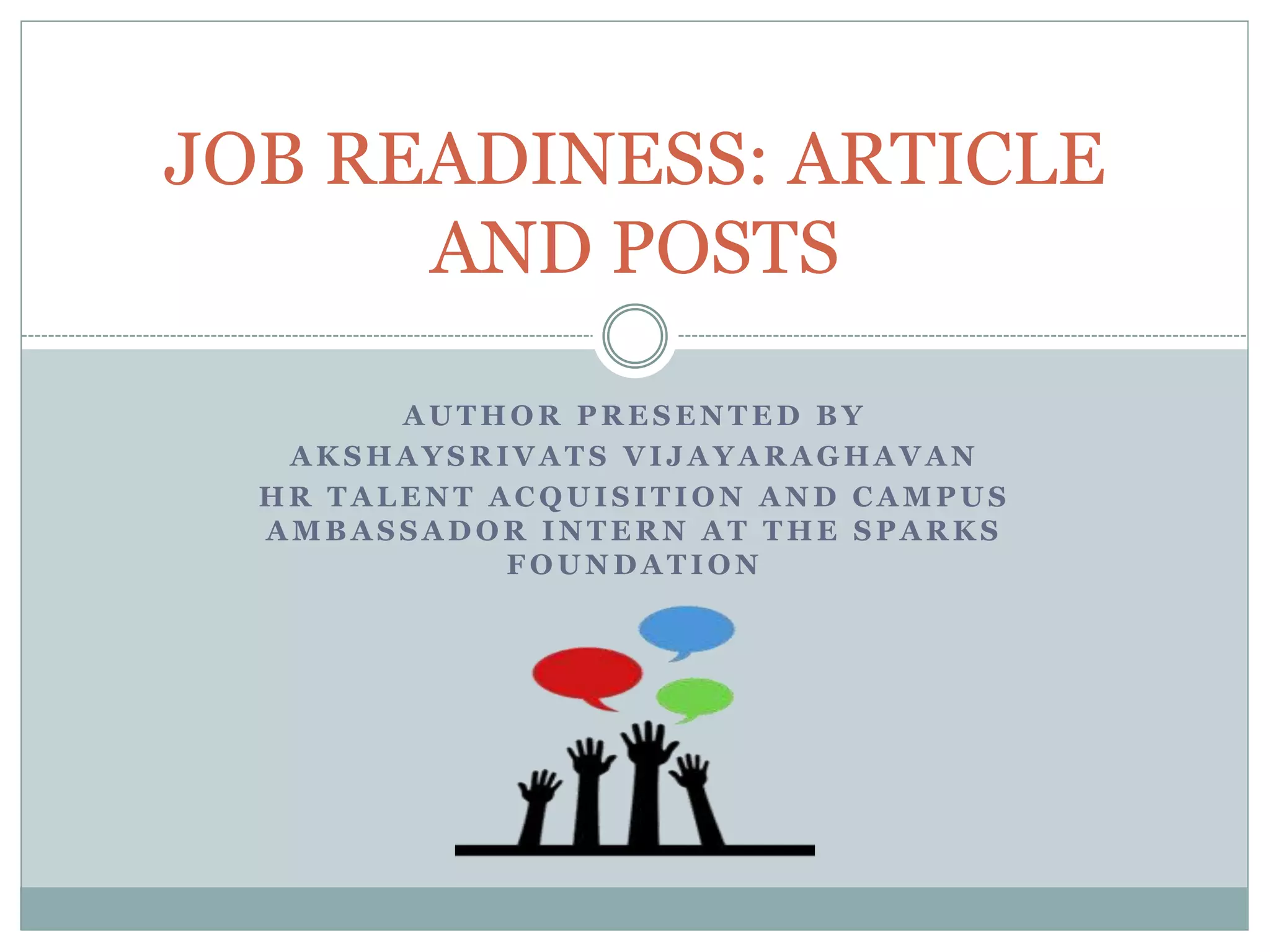 Job readiness | PPTX | Resume Writing and Advice | Job Search