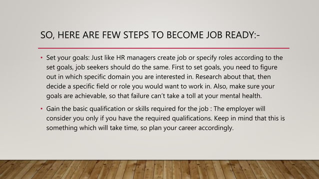 Job readiness | PPT | Free Download