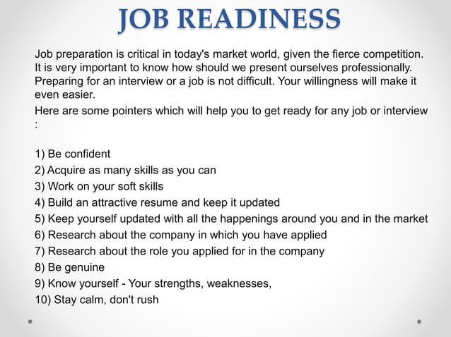Job readiness and interview | PPT