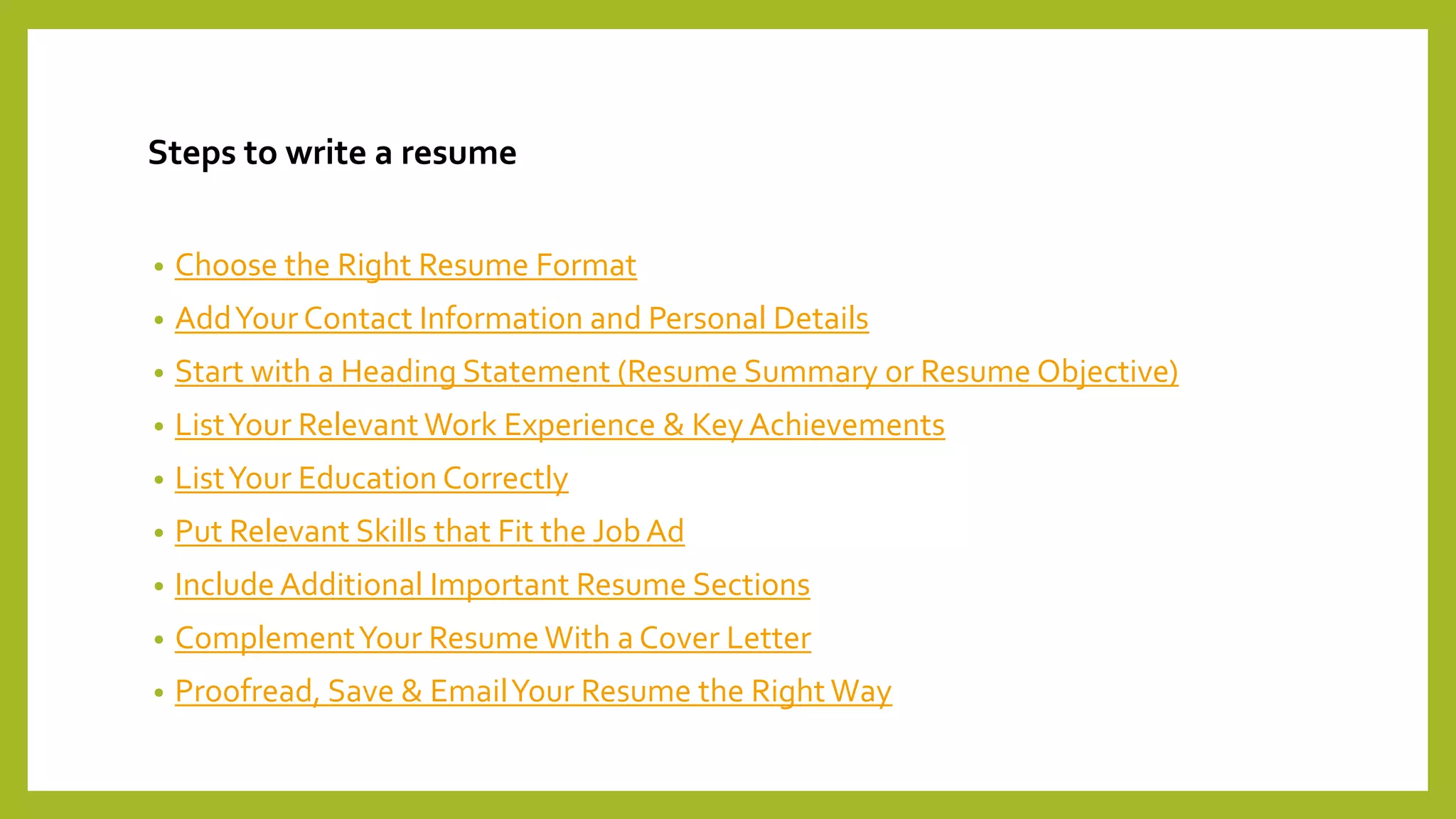 Job readiness and resume tips ppt | PPT