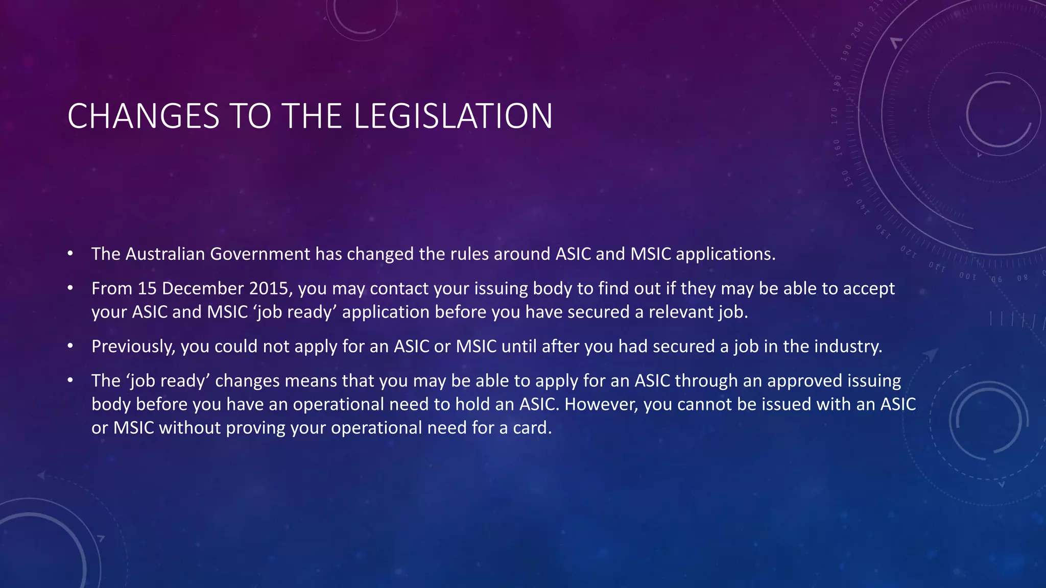 Job Ready MSIC and ASIC Cards | PDF