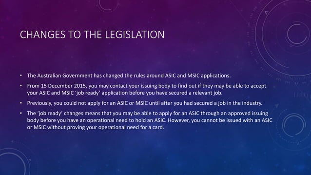 Job Ready MSIC and ASIC Cards | PPT