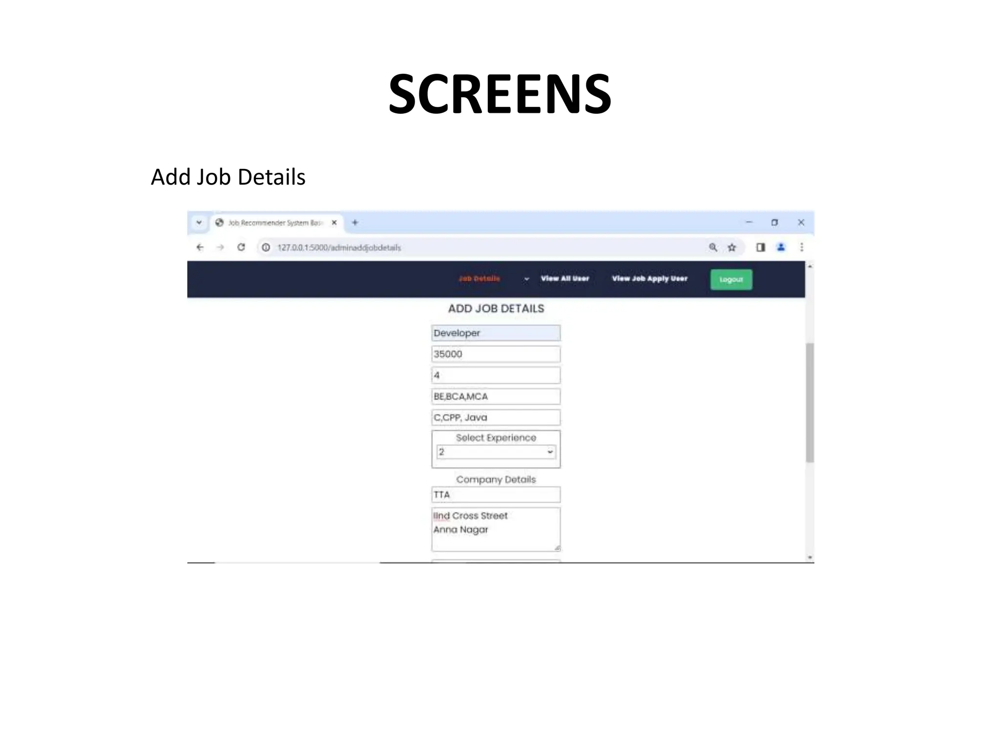 JOB RECOMMENDER SYSTEM BASED ON SKILLS_FULL PPT -.pptx