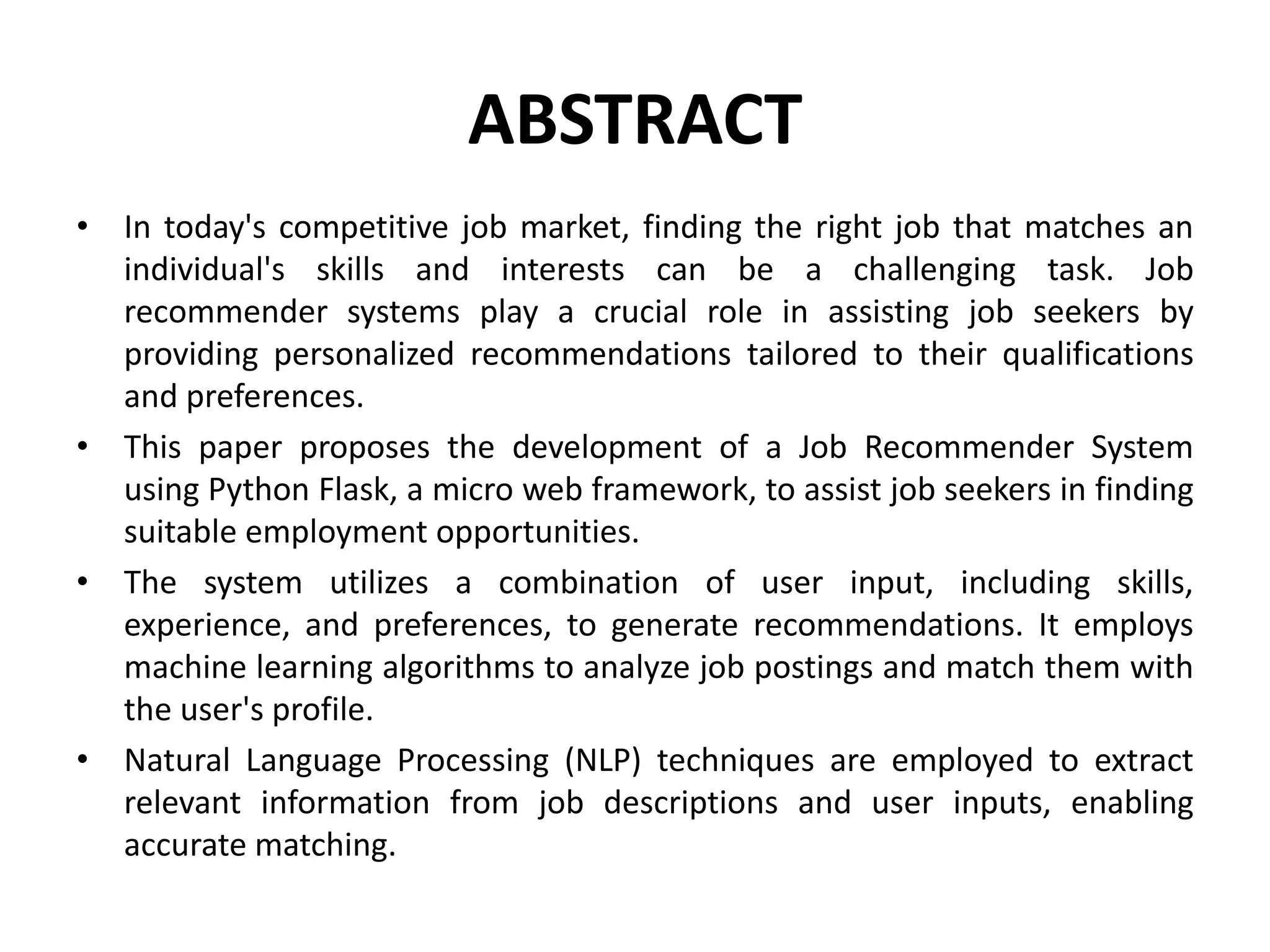 JOB RECOMMENDER SYSTEM BASED ON SKILLS_FULL PPT -.pptx