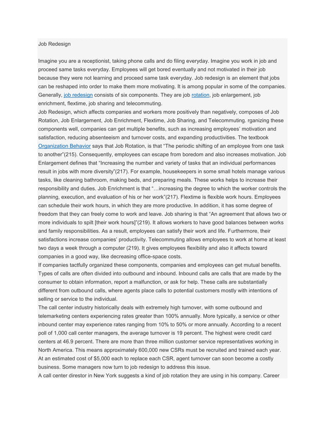 Job redesign | PDF