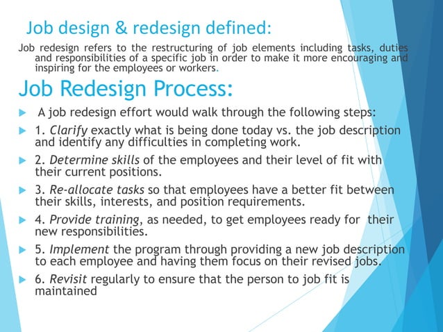 Job Redesign.pptx | Resume Writing and Advice | Job Search