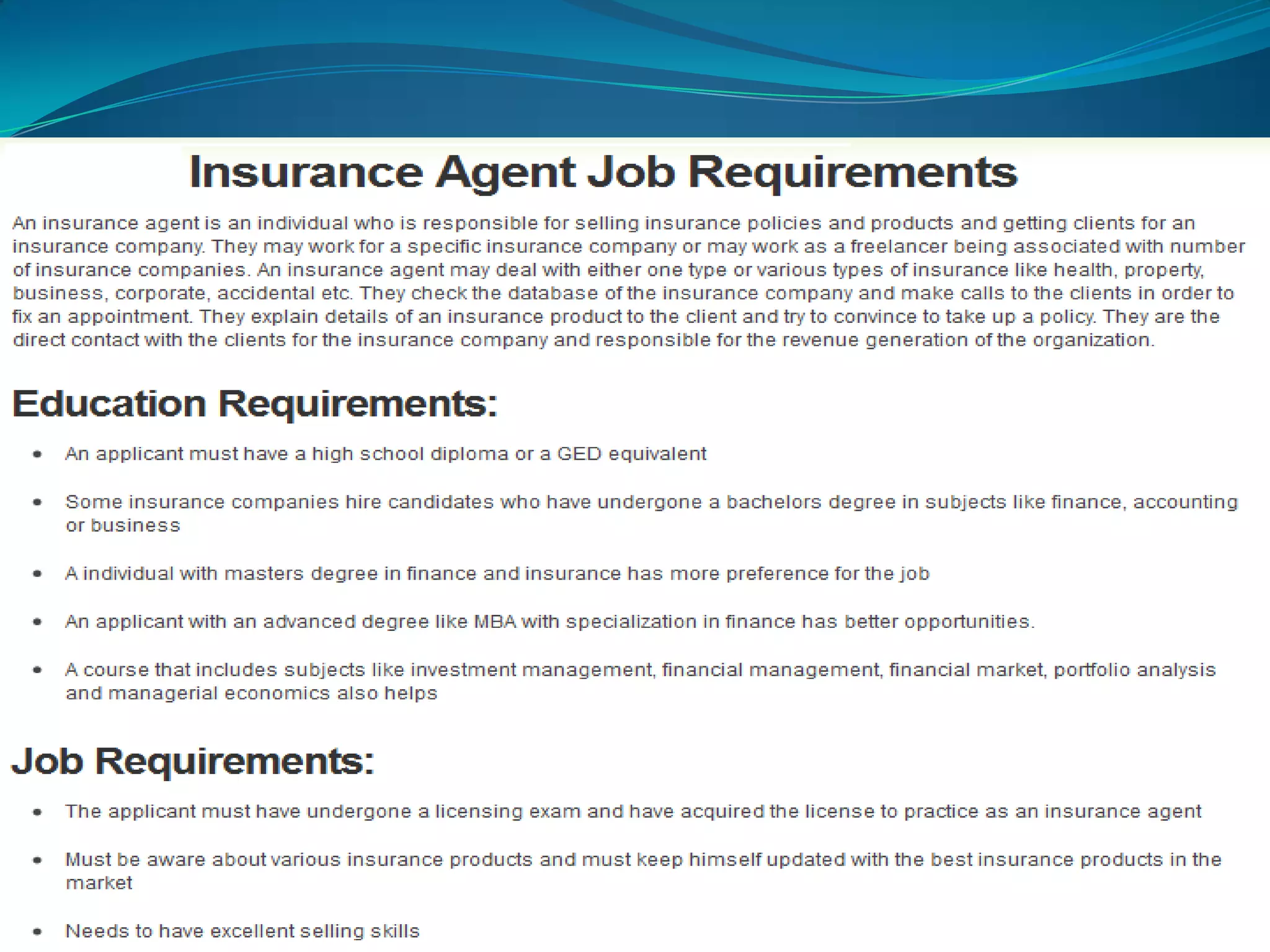Job requirements | PPSX