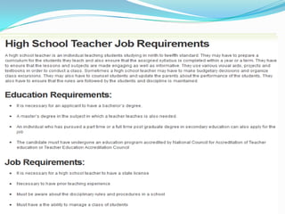 Job requirements | PPSX