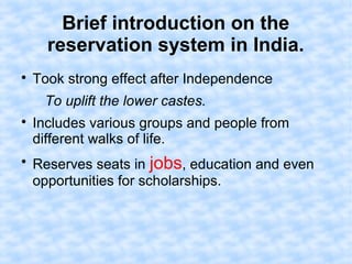 Job Reservation | PPT