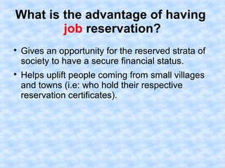 Job Reservation | PPT