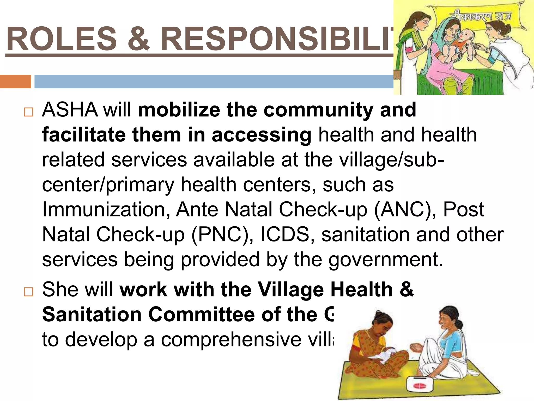 Job responsibilities of ASHA & ANM | PPTX