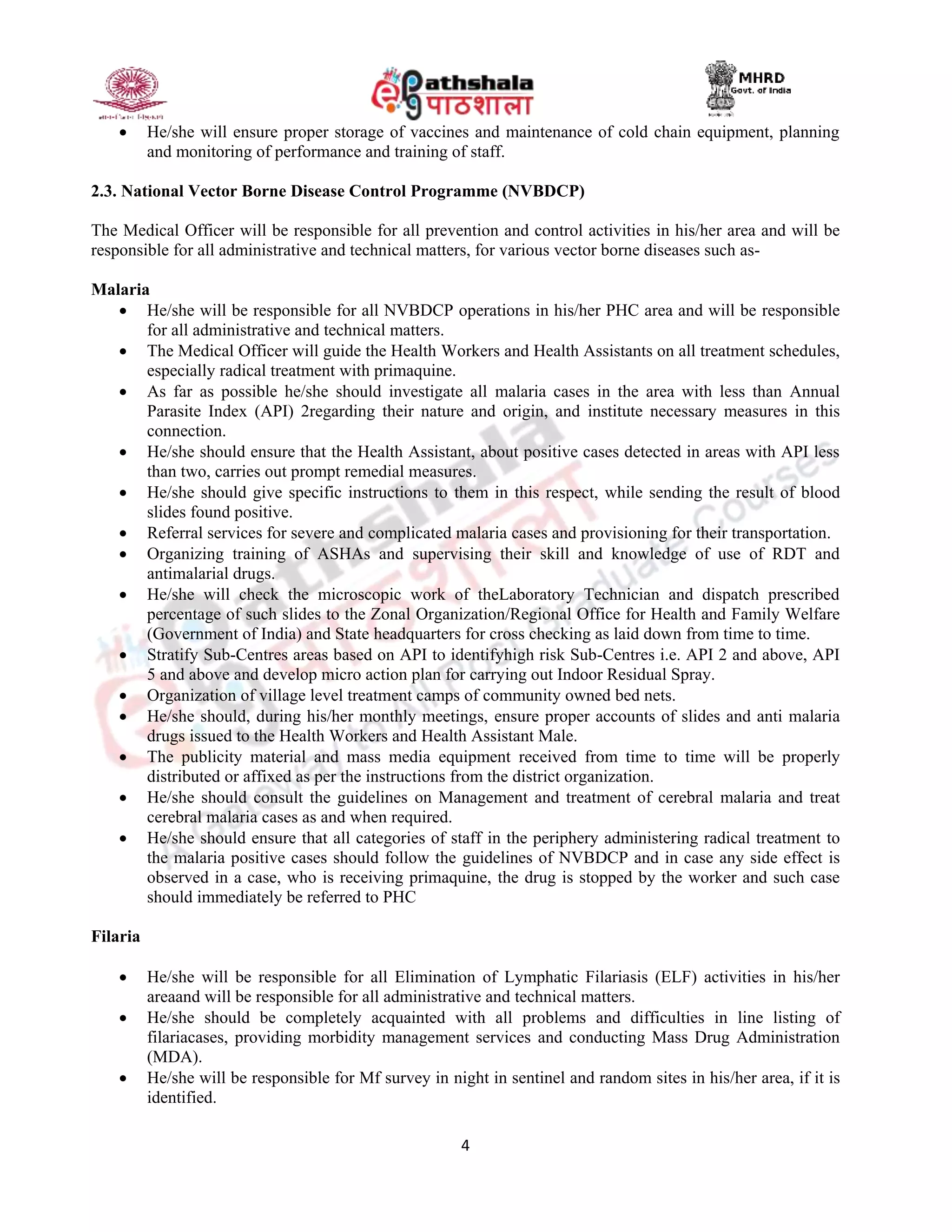 Job responsibilities of medical officers | PDF