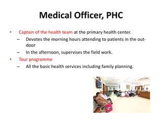 Job responsibility of medical officer in primary health | PPTX