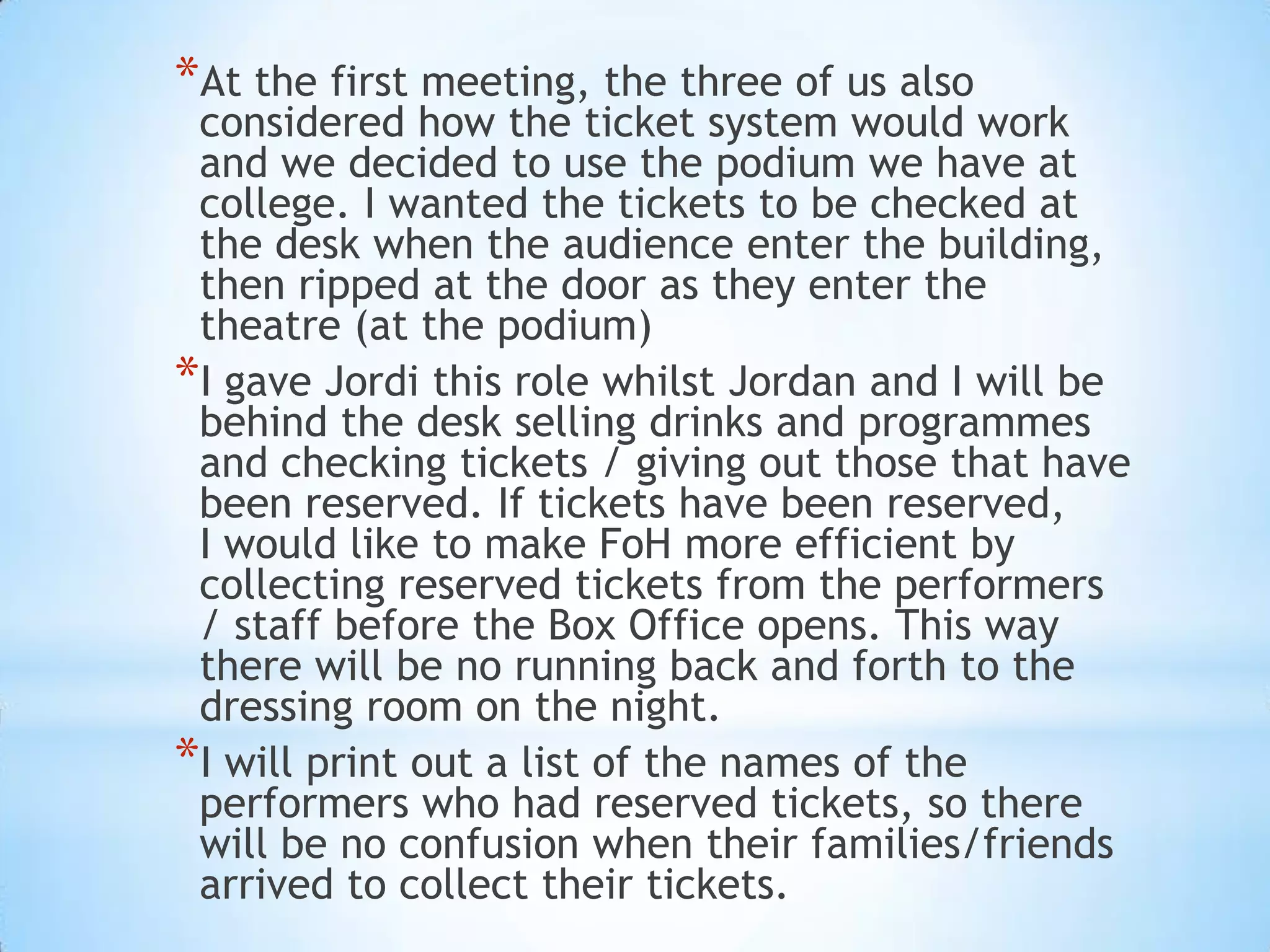 Job role – foh manager | PPTX