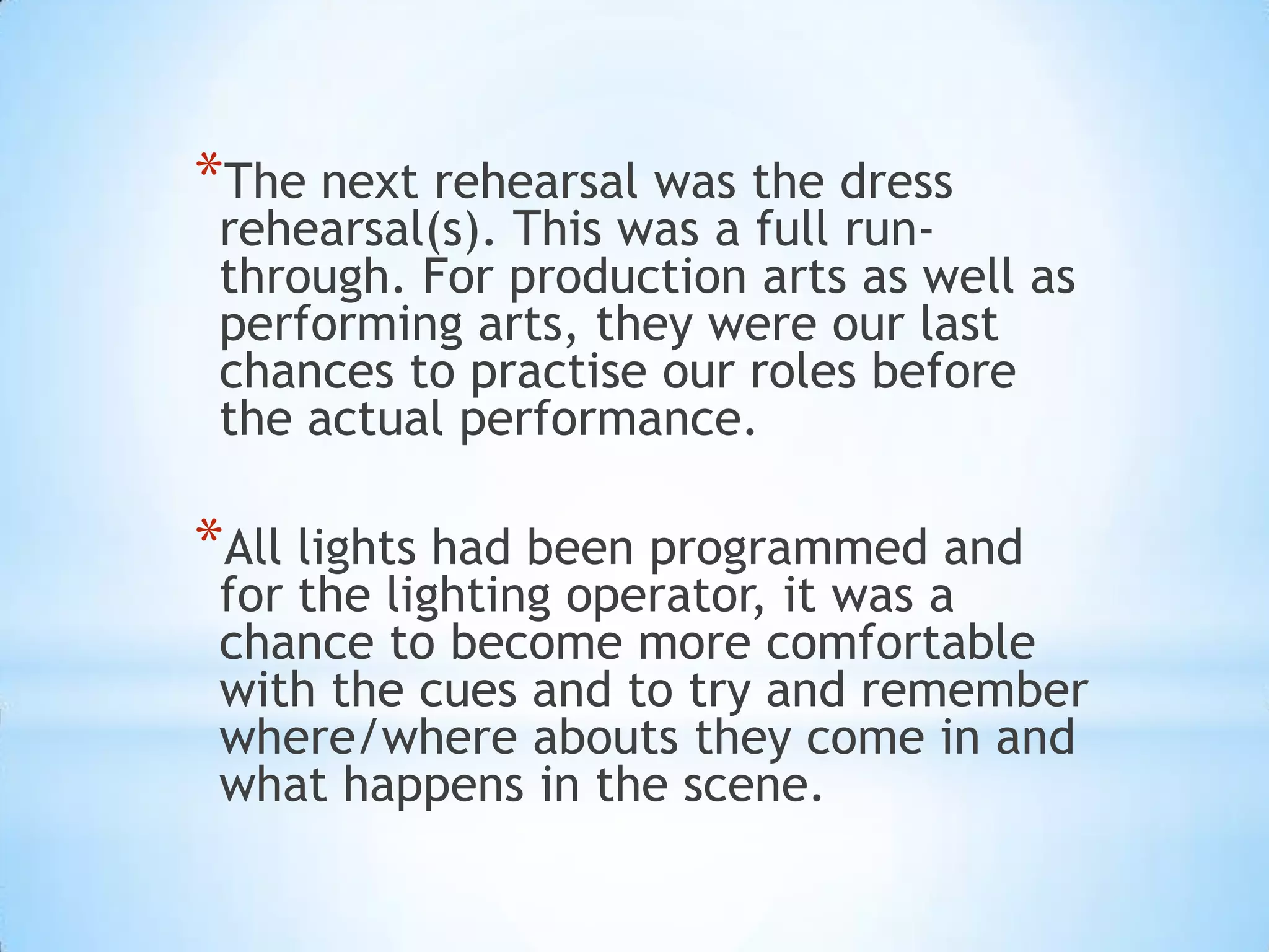 Job role – lighting operator | PPTX