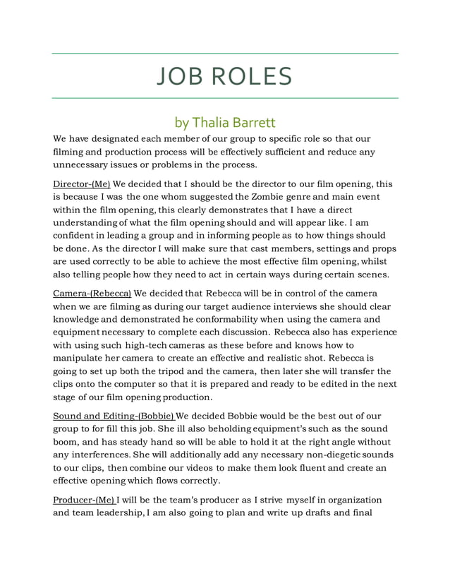 Job roles | PDF