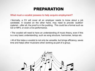 Singers and Lighting Technicians - Two job roles in the music industry ...