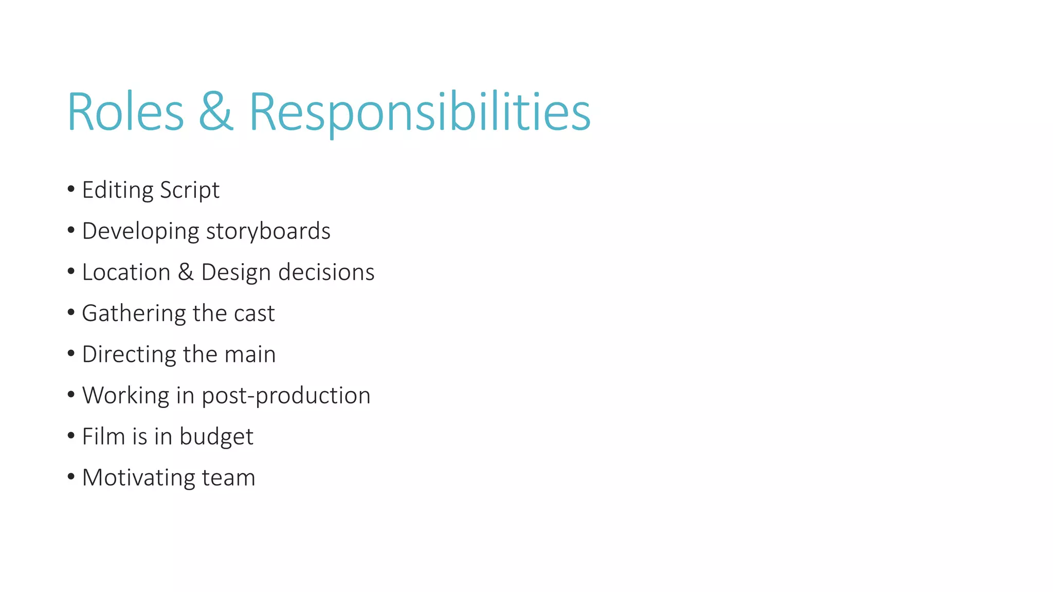 Job roles – TV & Film Idustry | PPT