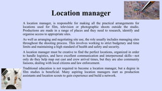 Job Roles Film Industry | PPT